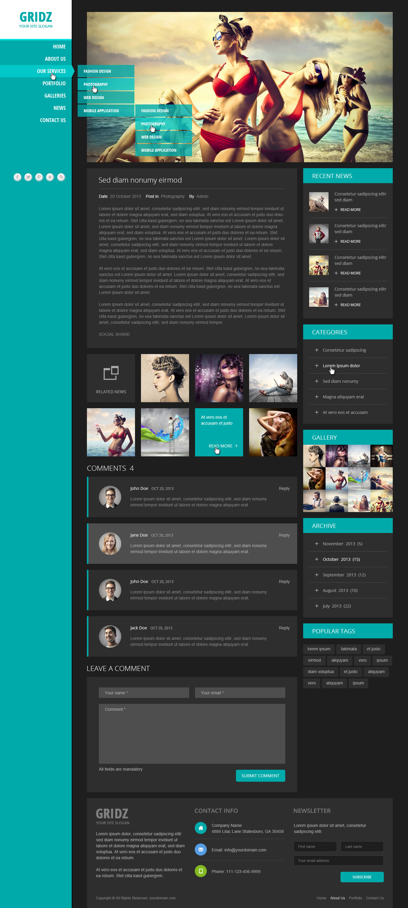 Gridz - Responsive HTML5 Template by pophonic | ThemeForest